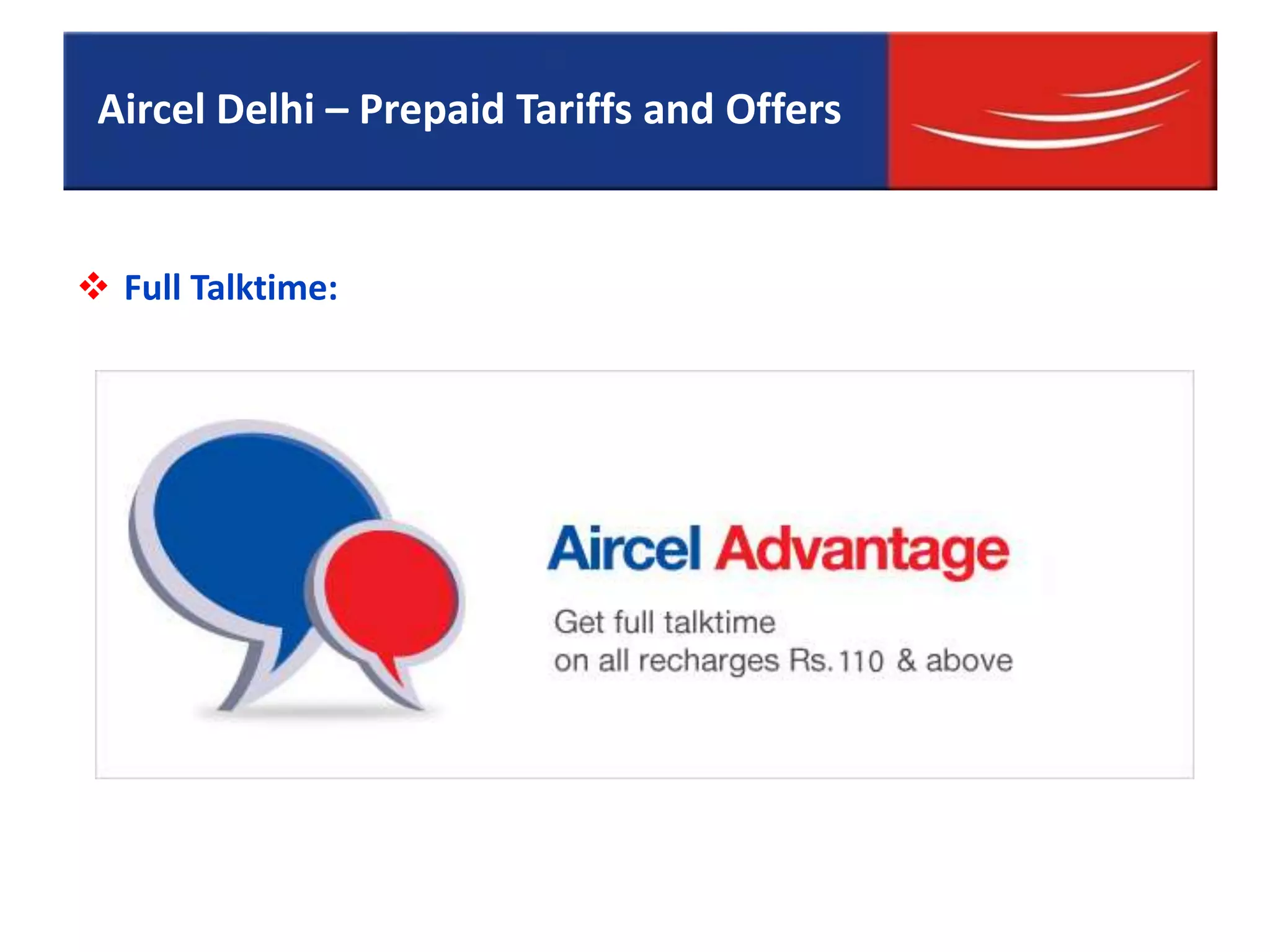 Aircel delhi – prepaid tariffs and offers | PPTX
