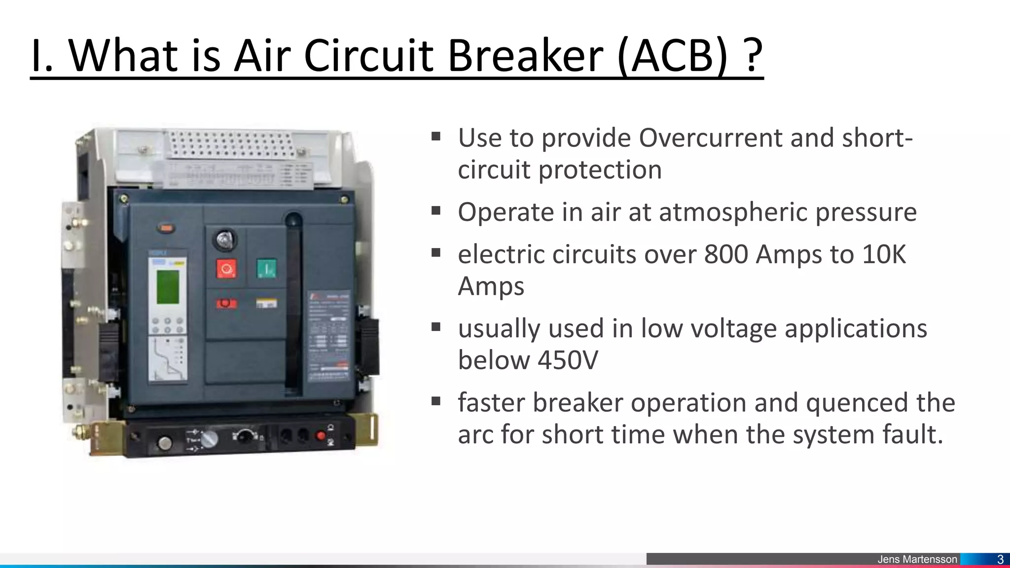 Air circuit breaker (ACB) Low-Voltage Miduim-Voltage High Voltage | PPTX