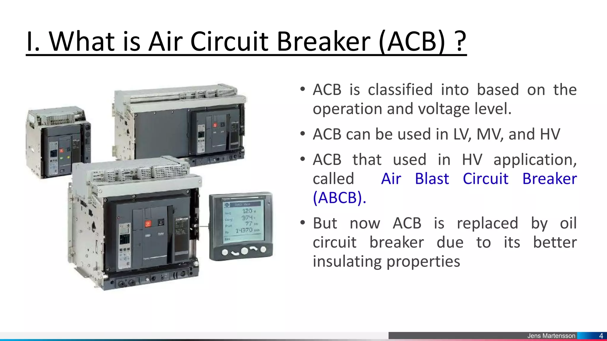 Air circuit breaker (ACB) Low-Voltage Miduim-Voltage High Voltage | PPTX