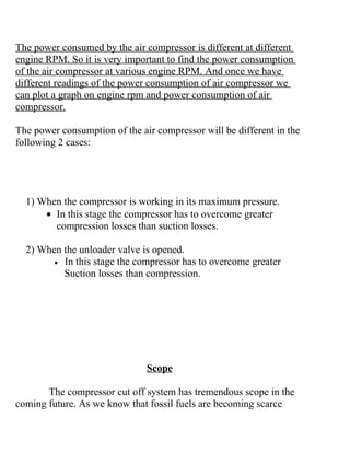 Air compressor cut off system | DOC
