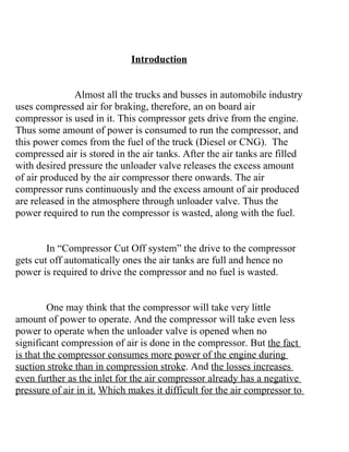 Air compressor cut off system | DOC