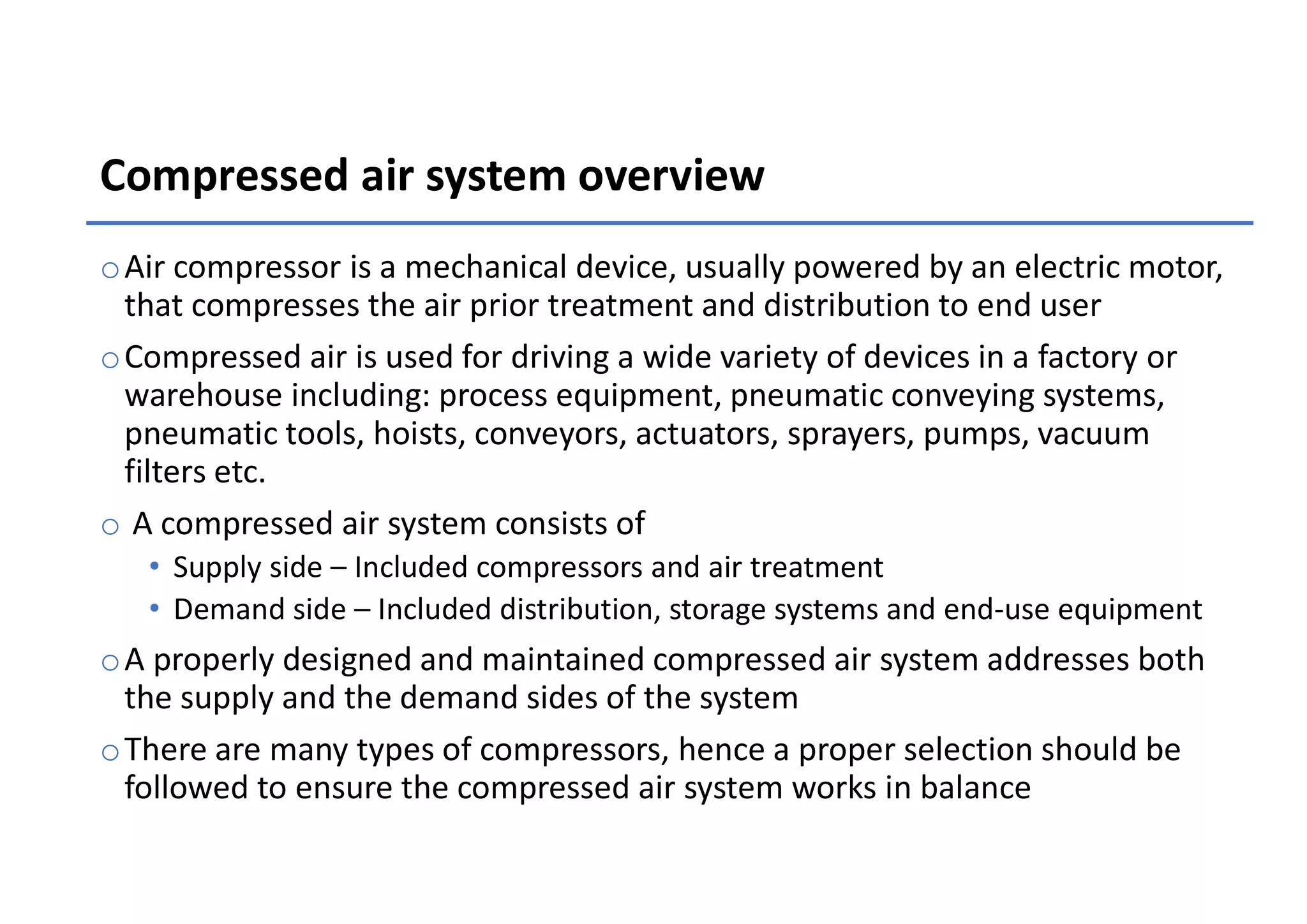 Air compressor overview and basic selection guide | PDF