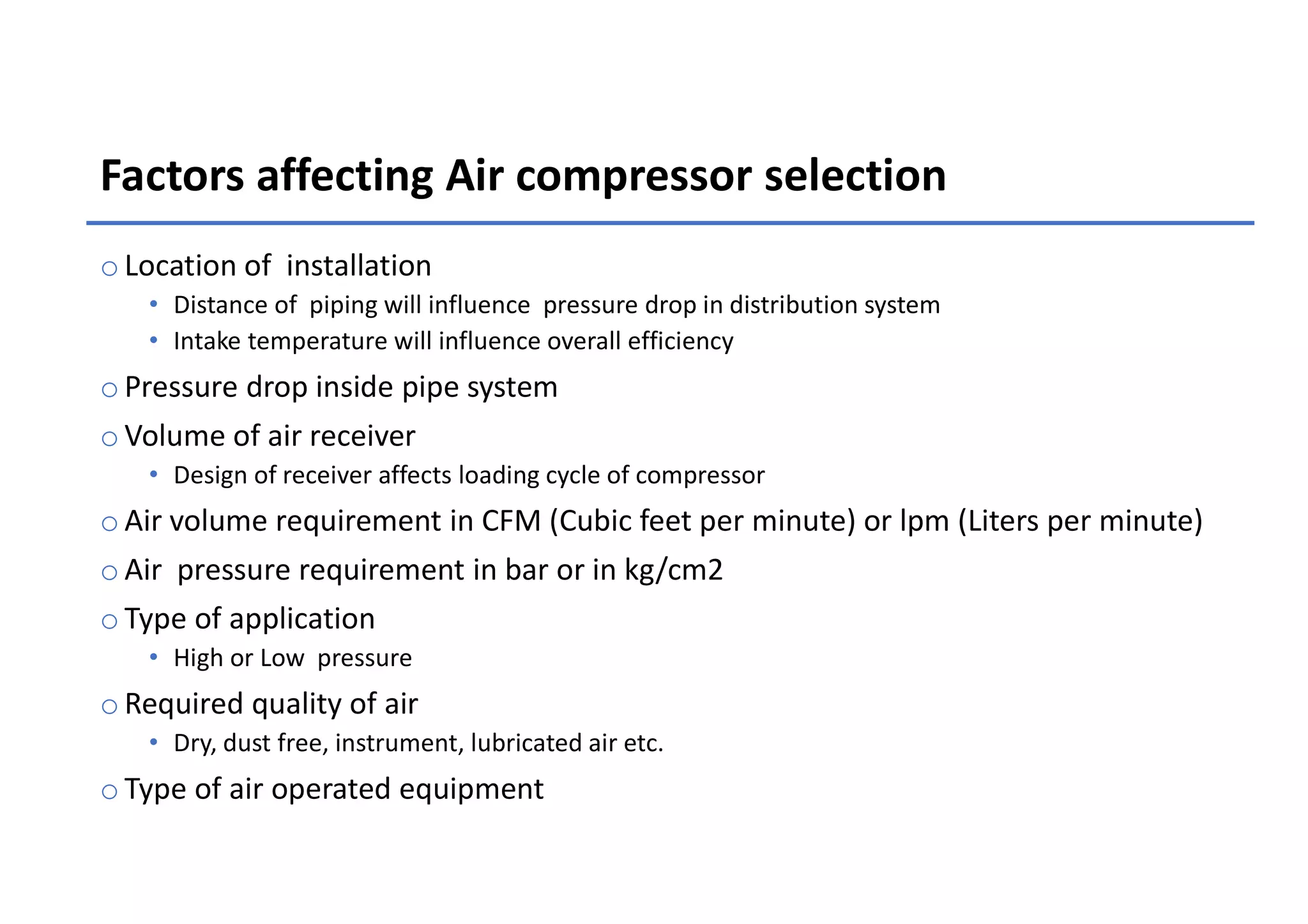 Air compressor overview and basic selection guide | PDF