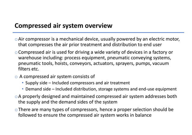 Air compressor overview and basic selection guide | PDF