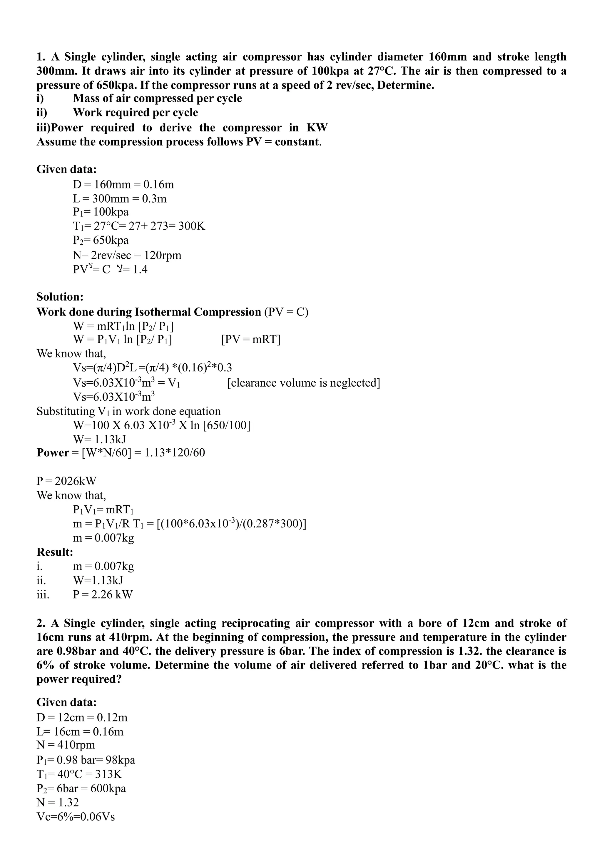 UNIT - IV - Air Compressors and its Performance | PPTX