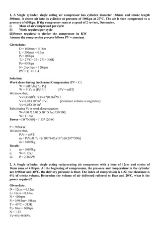 UNIT - IV - Air Compressors and its Performance | PPTX