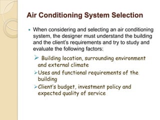 Air conditioning system | PPTX | Home Appliances | Home & Garden