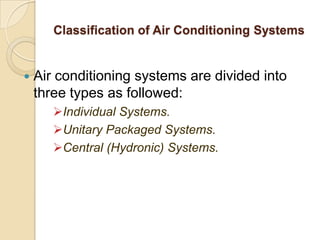 Air conditioning system | PPTX | Home Appliances | Home & Garden