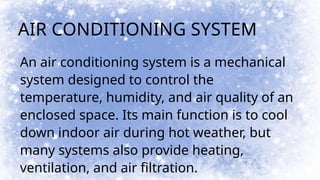 Air Conditioning System Technology and Livelihood Education | PPTX