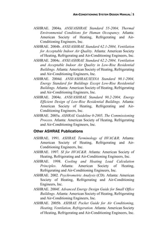 Air Conditioning System Design Manual (Ashrae Special Publications ...