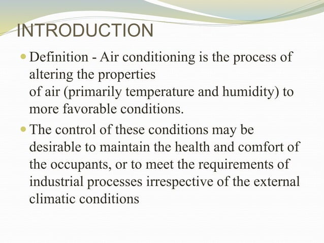 Airconditioning system (ppt) | PPTX