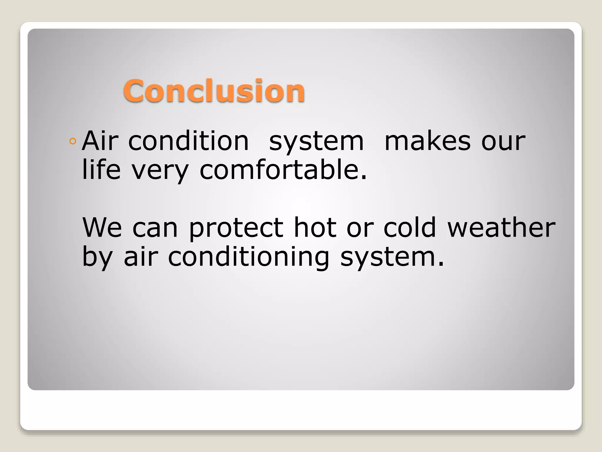 Air conditioning system presentation | PPTX