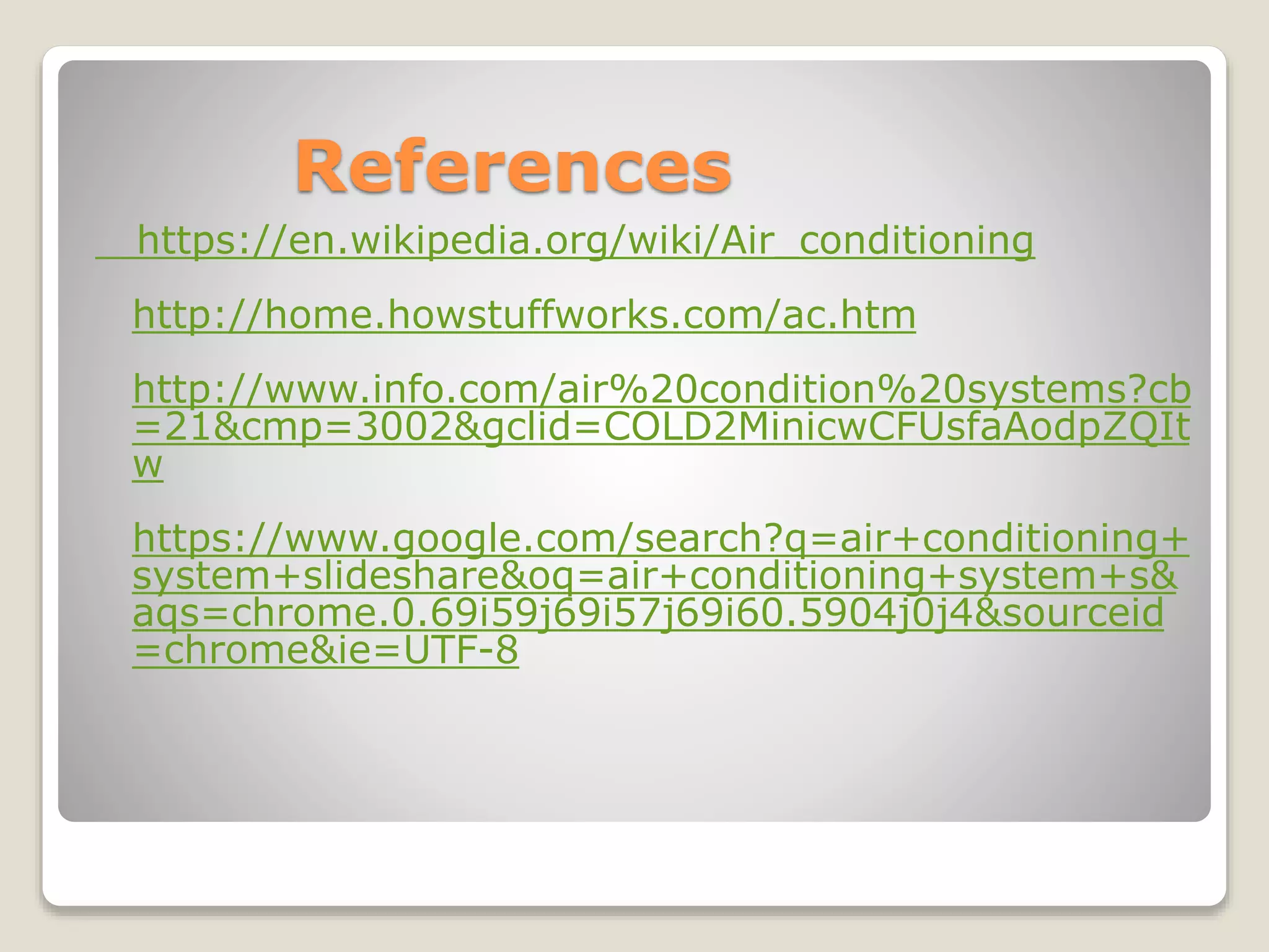 Air conditioning system presentation | PPTX