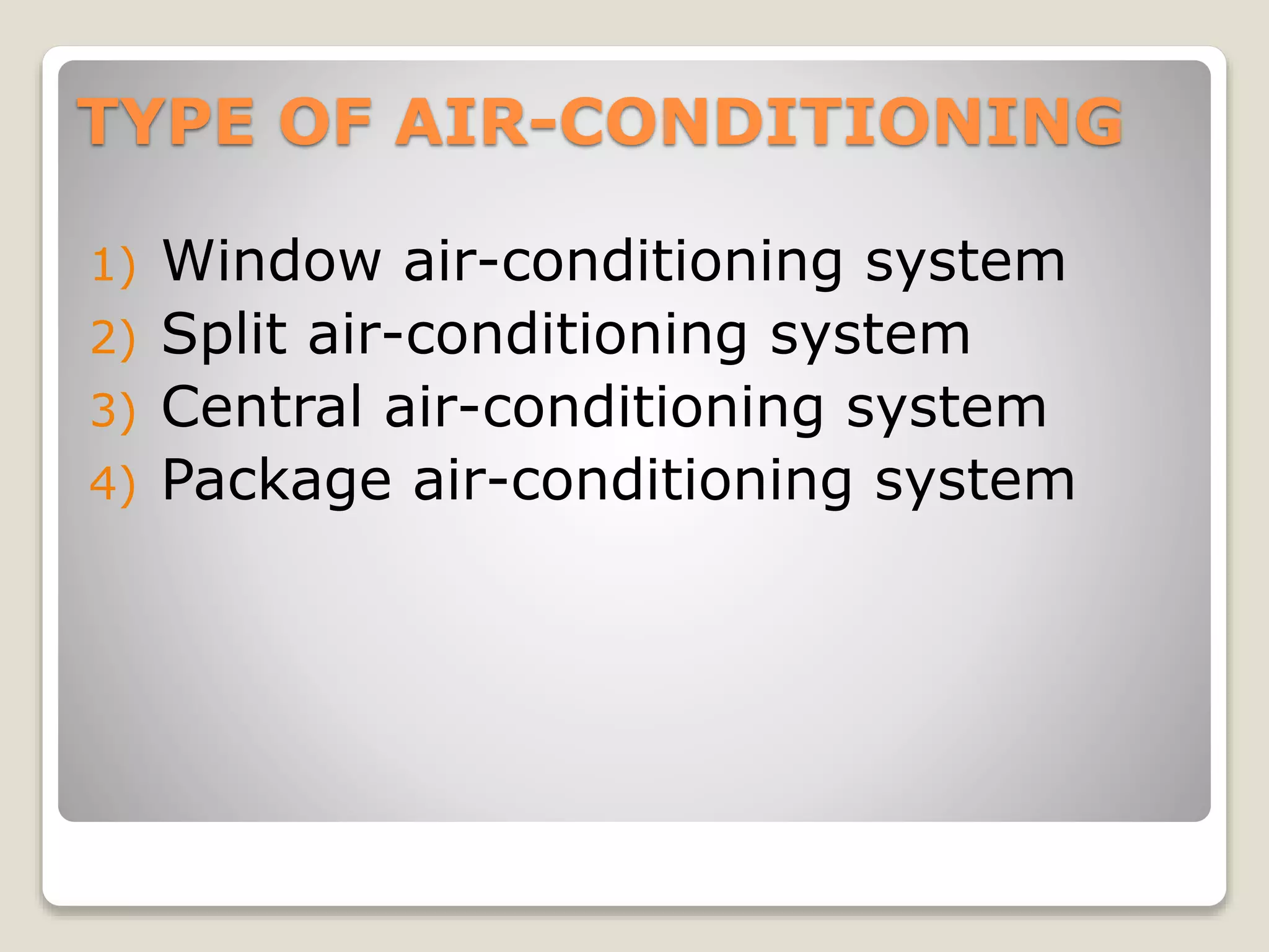 Air conditioning system presentation | PPTX