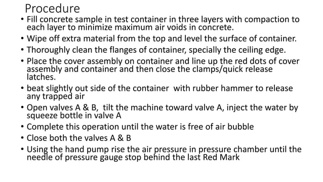 Air content test for fresh concrete | PPTX | Civil Engineering Industry ...