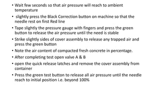Air content test for fresh concrete | PPTX