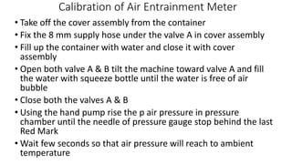Air content test for fresh concrete | PPTX