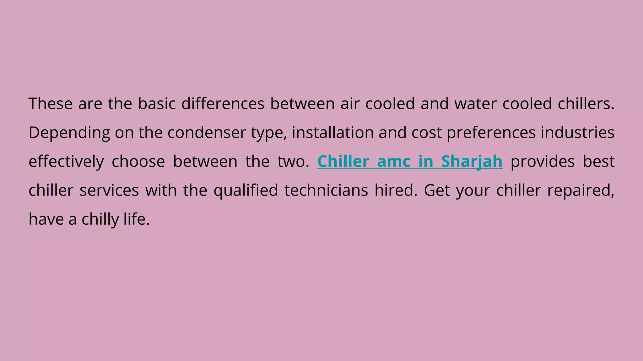 Air cooled chillers vs water cooled chillers | PPTX