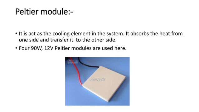 Air cooler using peltier module | PPTX