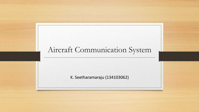 Aircraft communication-systems | PPTX