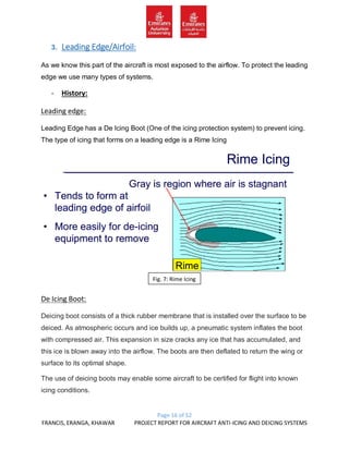 Aircraft anti icing & de-icing sytems project report | PDF