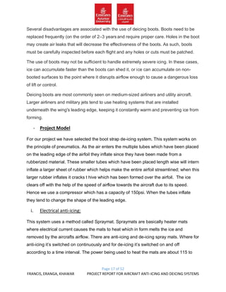 Aircraft anti icing & de-icing sytems project report | PDF