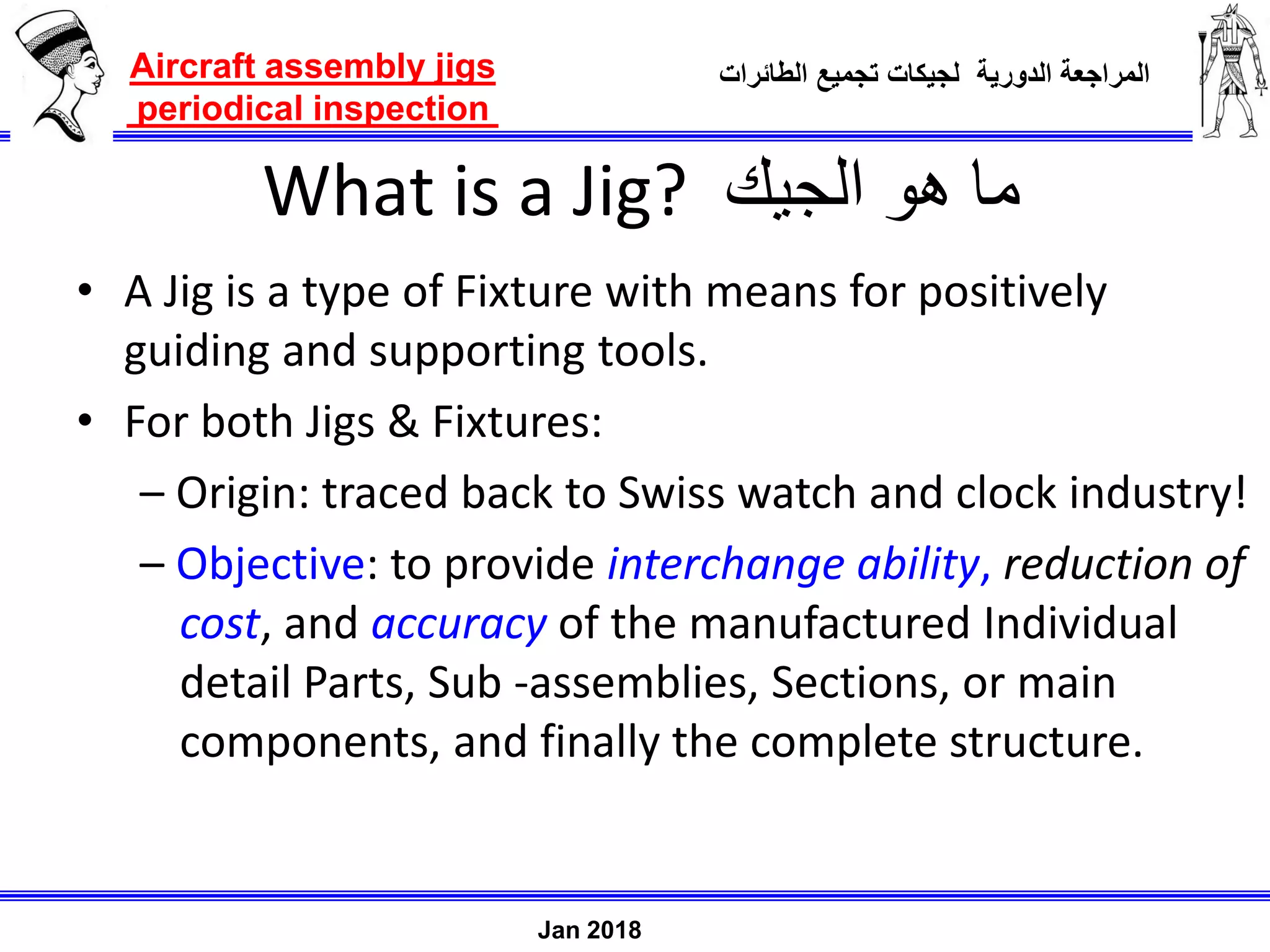 Aircraft assembly jigs periodical inspection المراجعة الدورية لجيكات ...