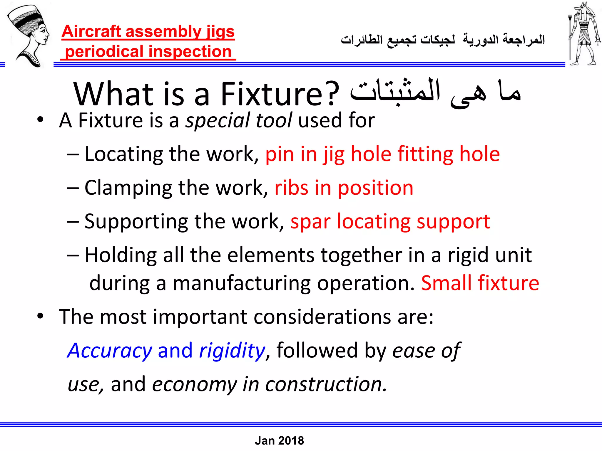 Aircraft assembly jigs periodical inspection المراجعة الدورية لجيكات ...
