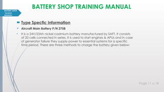 Aircraft Battery Shop Training for maintenance shops | PPTX