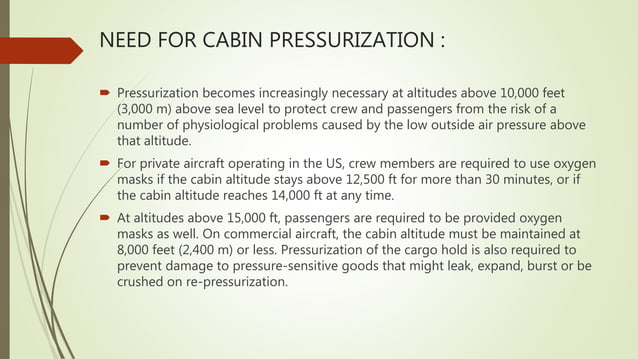Aircraft cabin pressurization system | PPTX