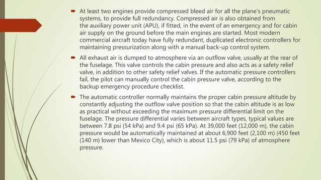 Aircraft cabin pressurization system | PPTX