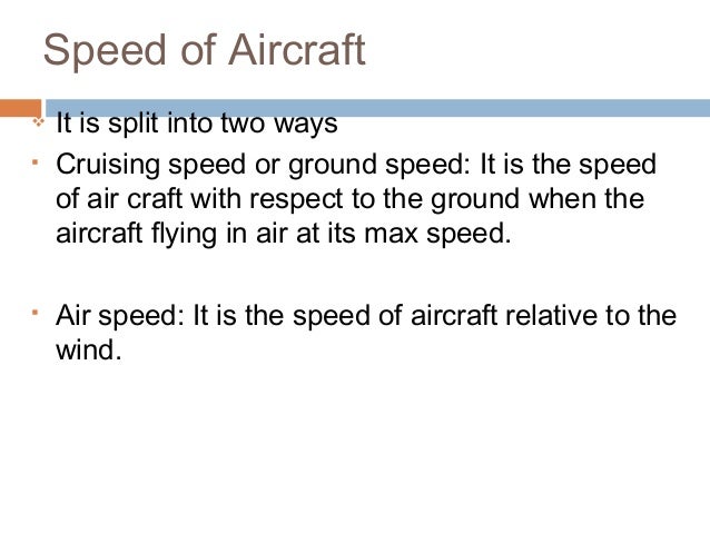 Aircraft characteristics