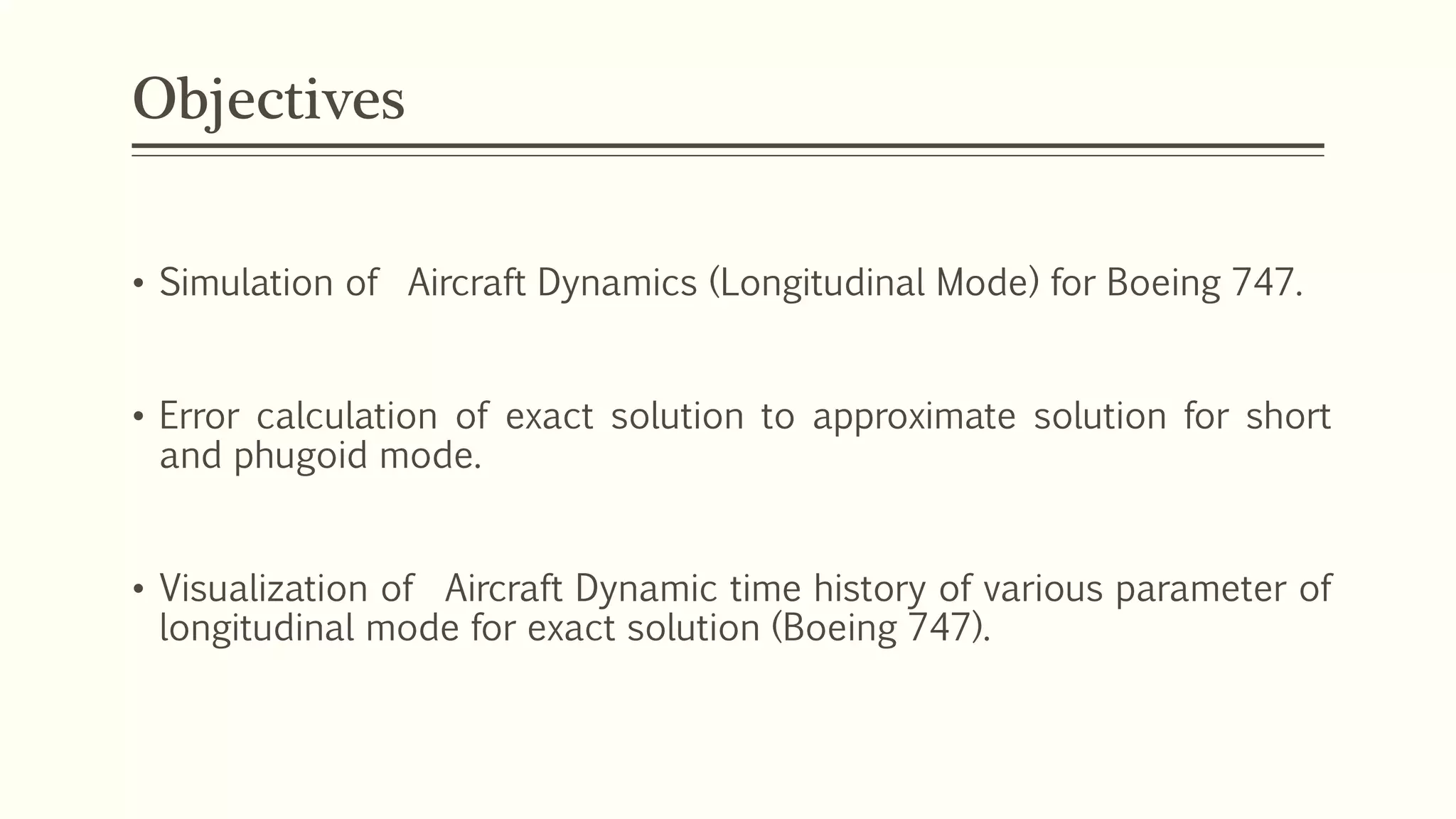 Aircraft dynamics mode simulation | PPTX