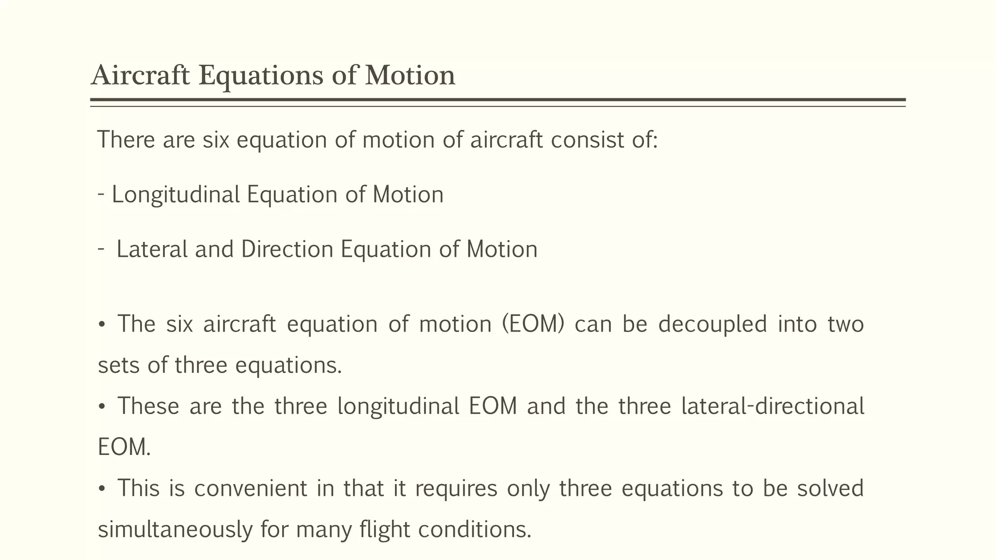 Aircraft dynamics mode simulation | PPTX