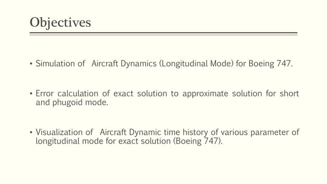 Aircraft dynamics mode simulation | PPTX