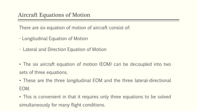 Aircraft dynamics mode simulation | PPTX