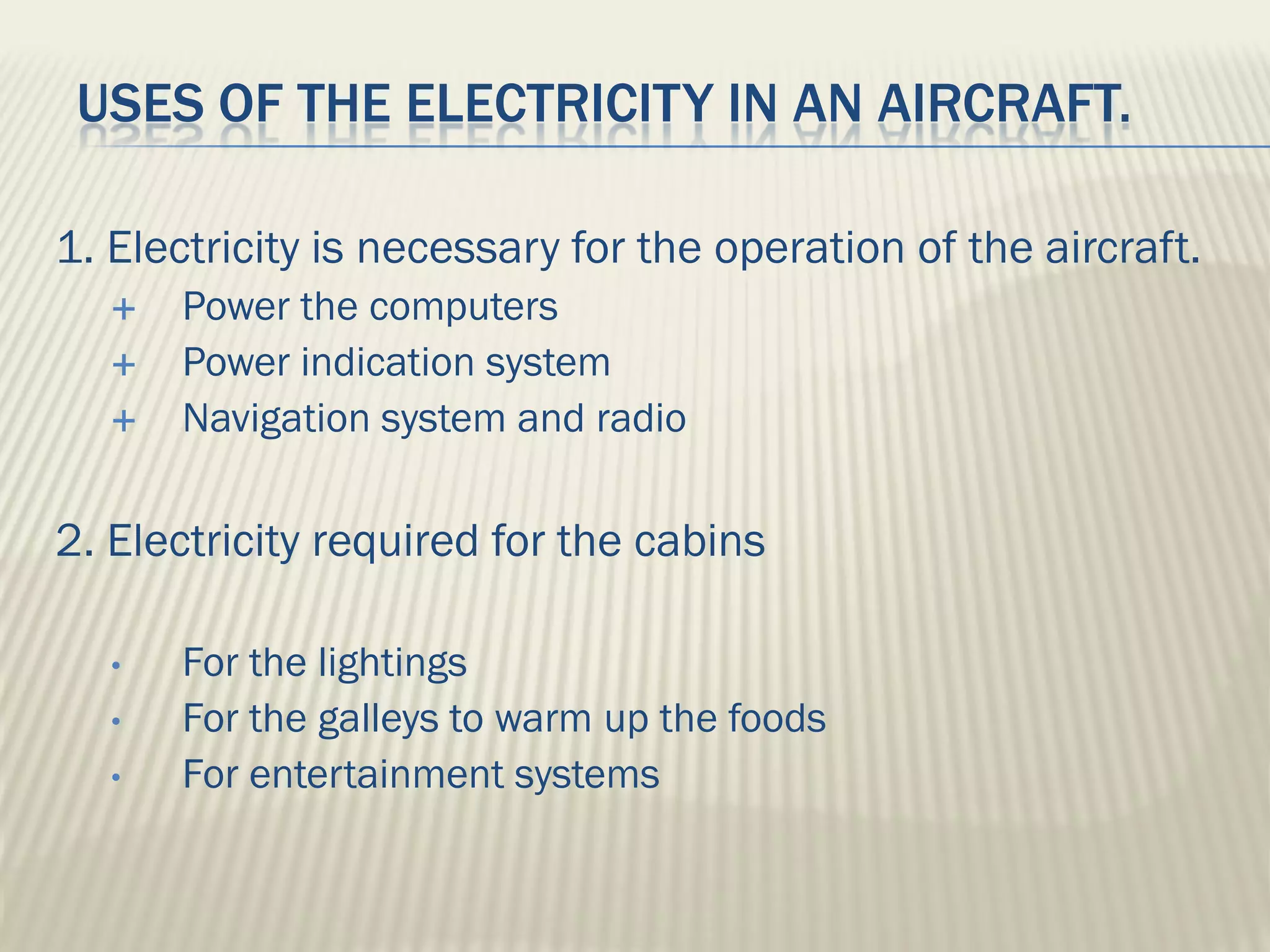Aircraft electrical systemy | PPT