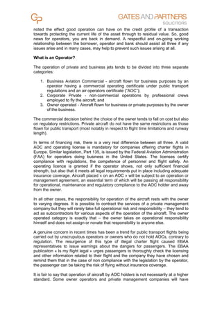 Aircraft Finance, Asset Protection And Operators.May 2011 | PDF