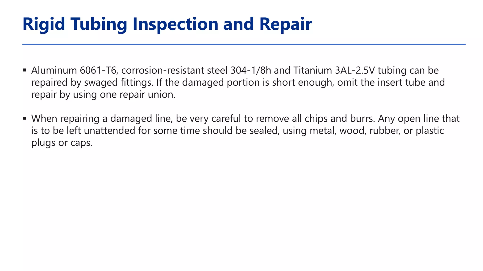 Aircraft fluid lines and fittings - Rigid tubing | PDF