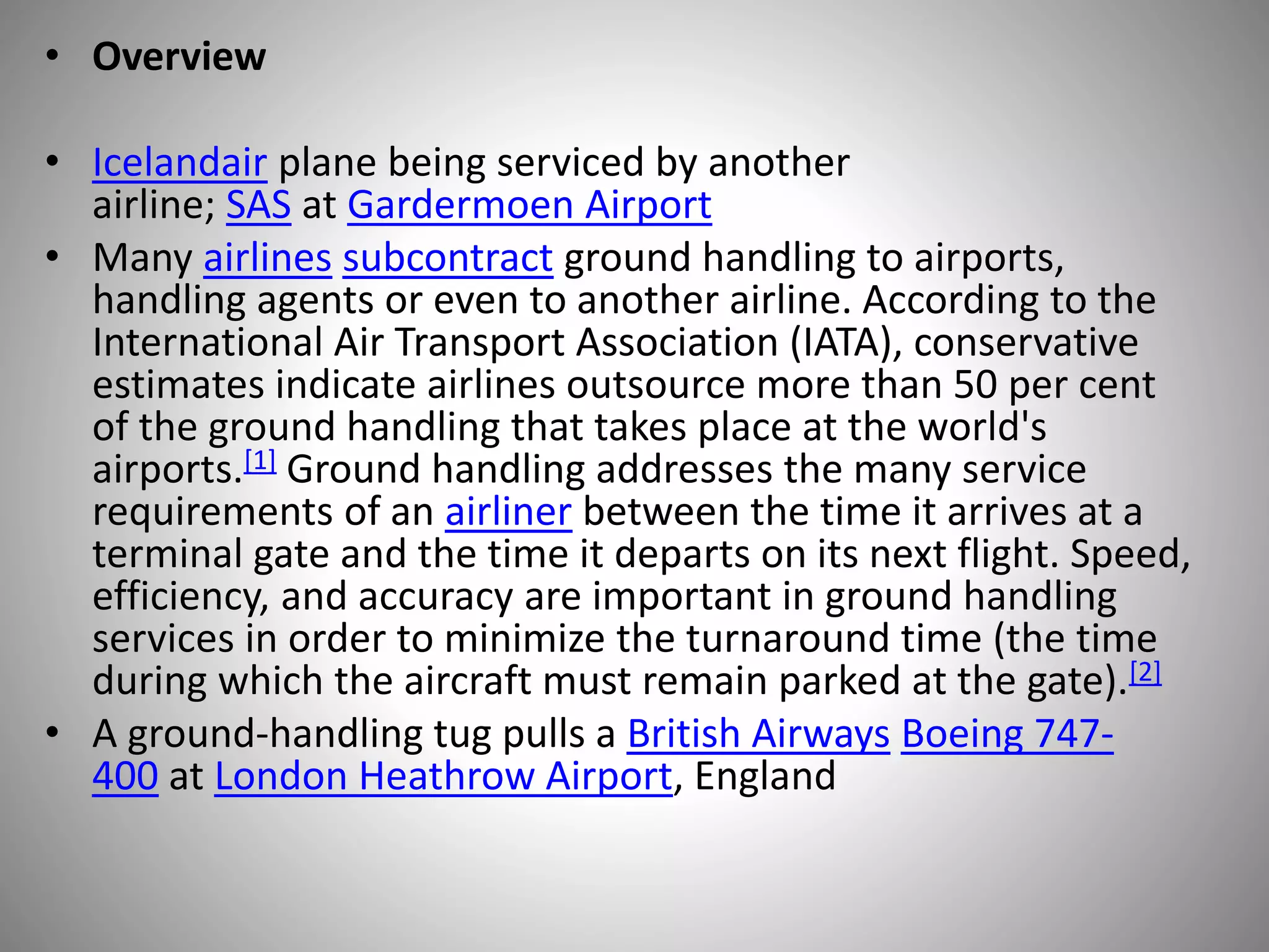 Aircraft ground handling | PPTX