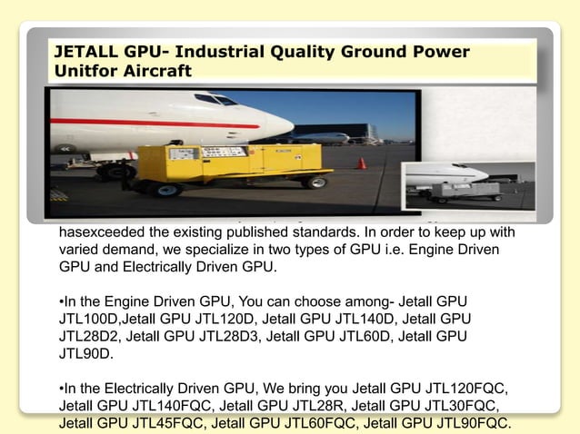 Aircraft Ground Power Unit for Sale- JETALL GPU | PPT