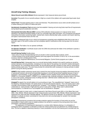Aircraft icing glossary | PDF