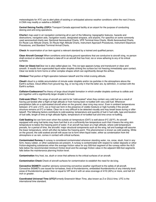 Aircraft icing glossary | PDF