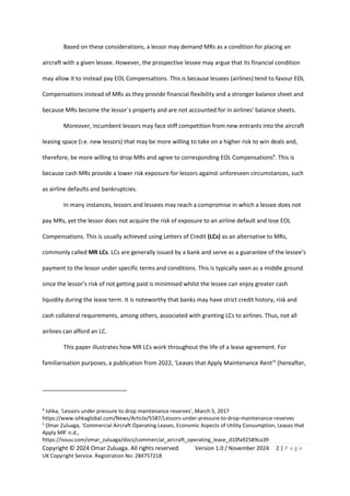 Aircraft Leasing - LCs Alternatives to Cash Maintenance Reserves | PDF