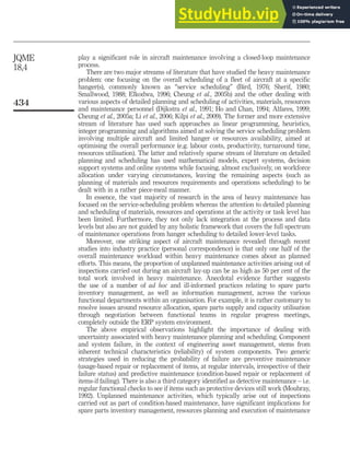 Aircraft Maintenance Planning And Scheduling An Integrated Framework | PDF