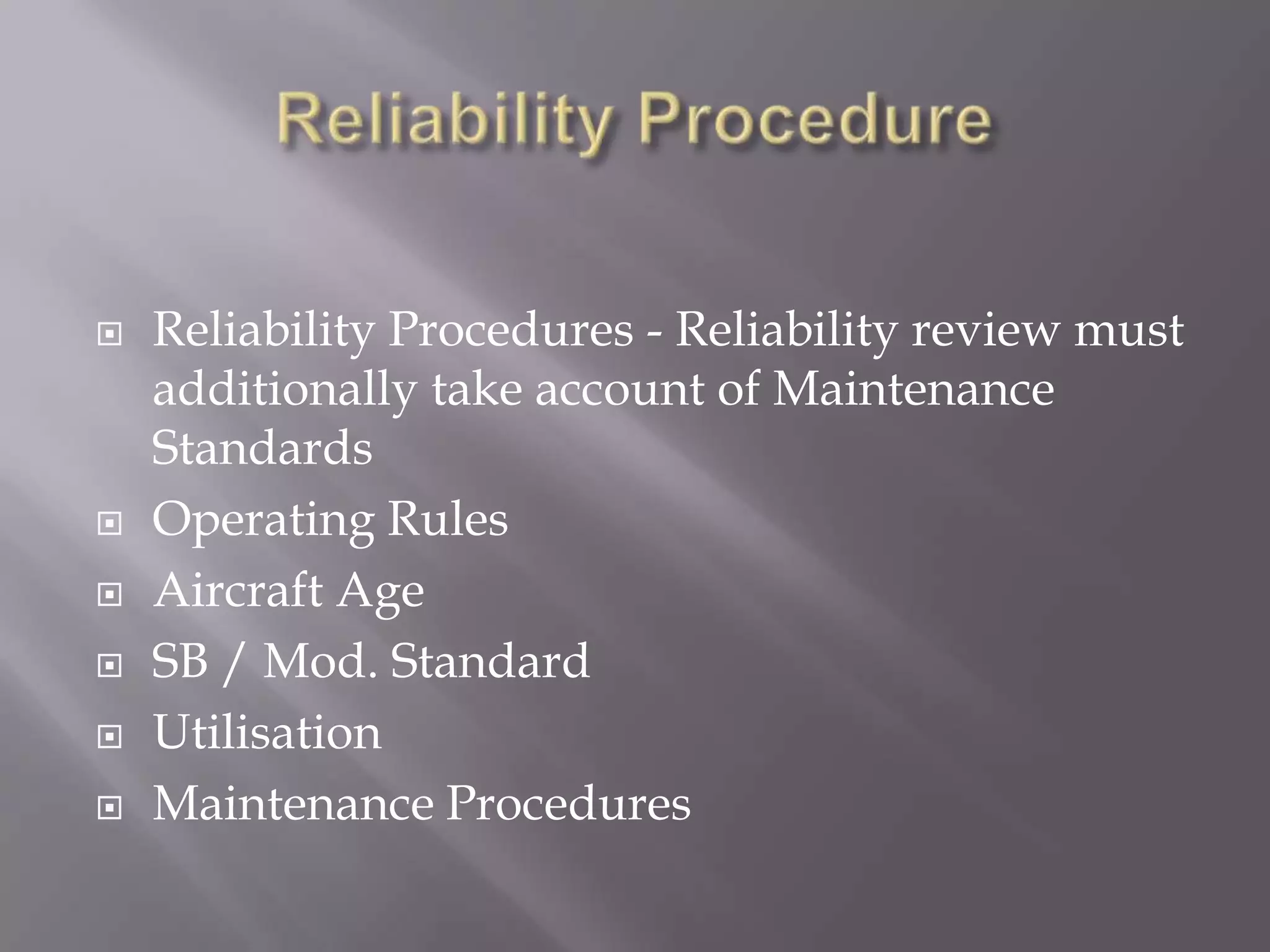 Aircraft maintenance programme | PPTX