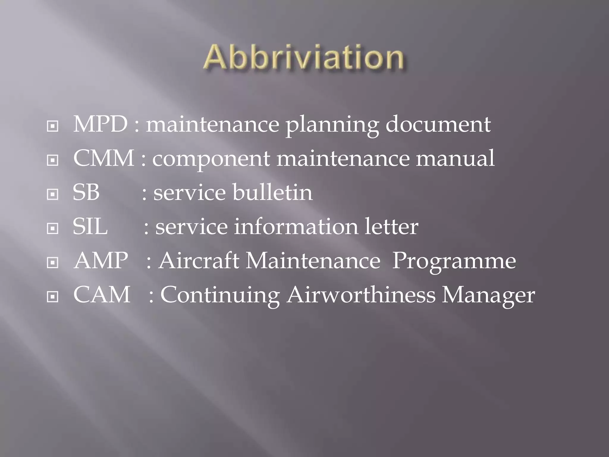 Aircraft maintenance programme | PPTX