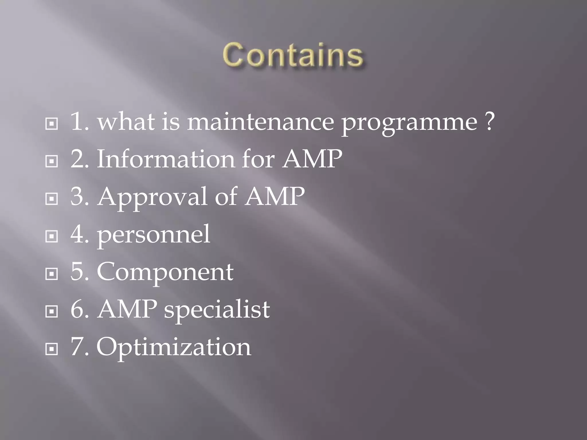 Aircraft maintenance programme | PPTX