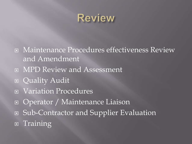 Aircraft maintenance programme | PPTX