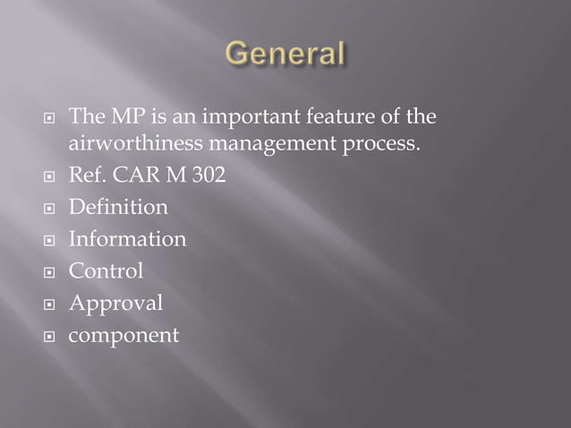 Aircraft maintenance programme | PPTX